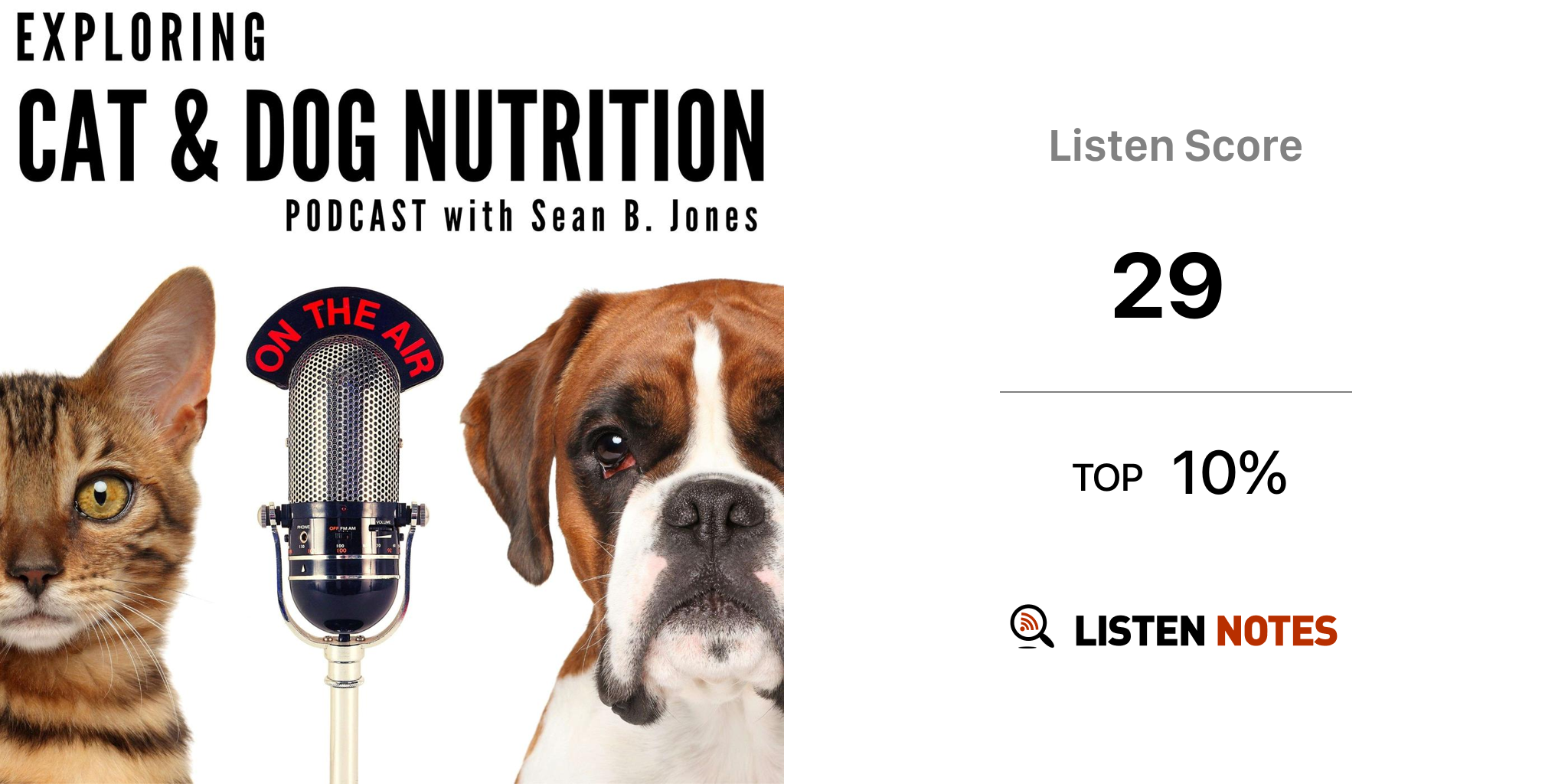 Exploring Cat and Dog Nutrition with Sean B. Jones | Listen Notes
