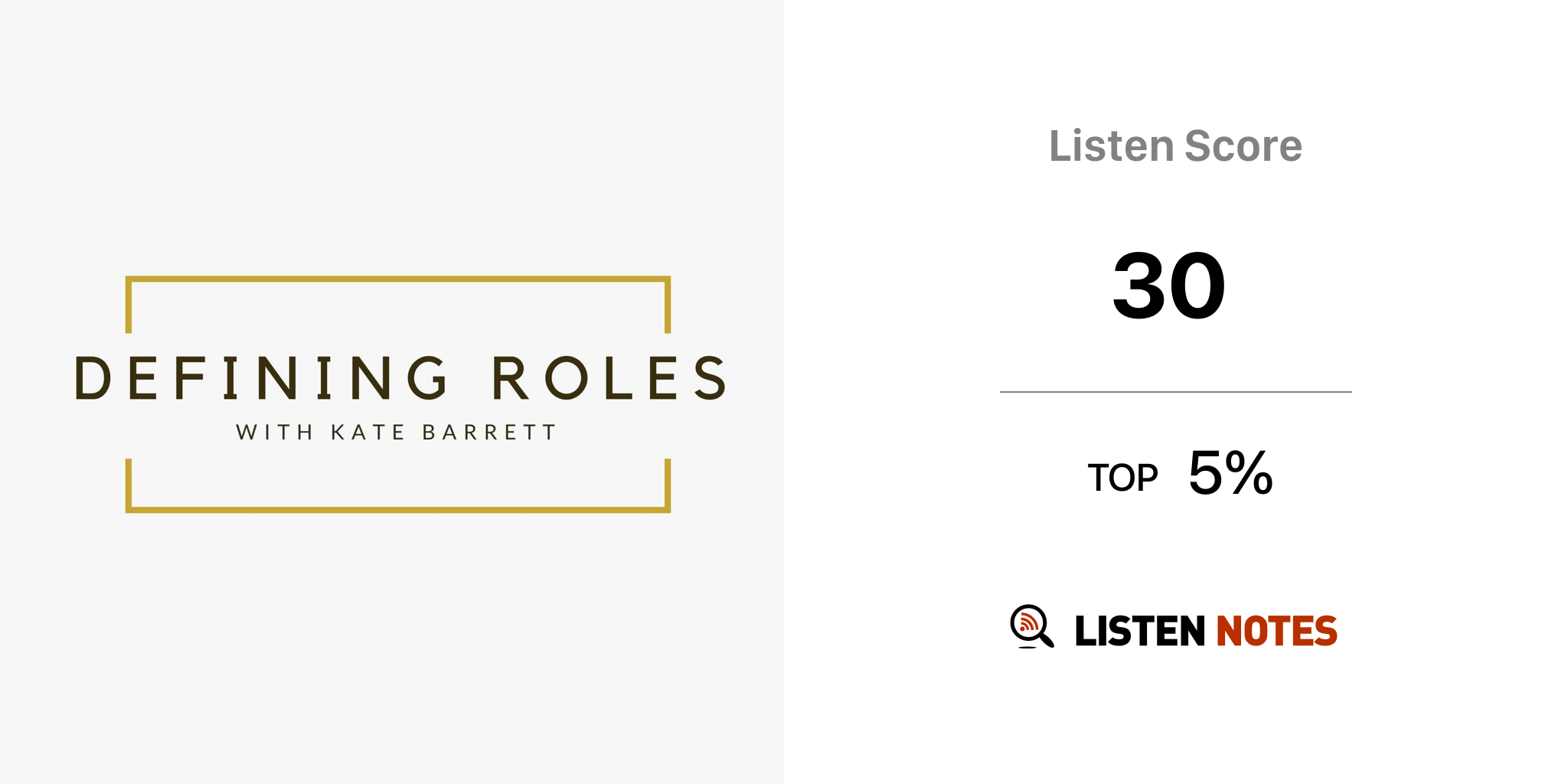 Defining Roles with Kate Barrett (pódcast) - Kate Barrett | Listen Notes