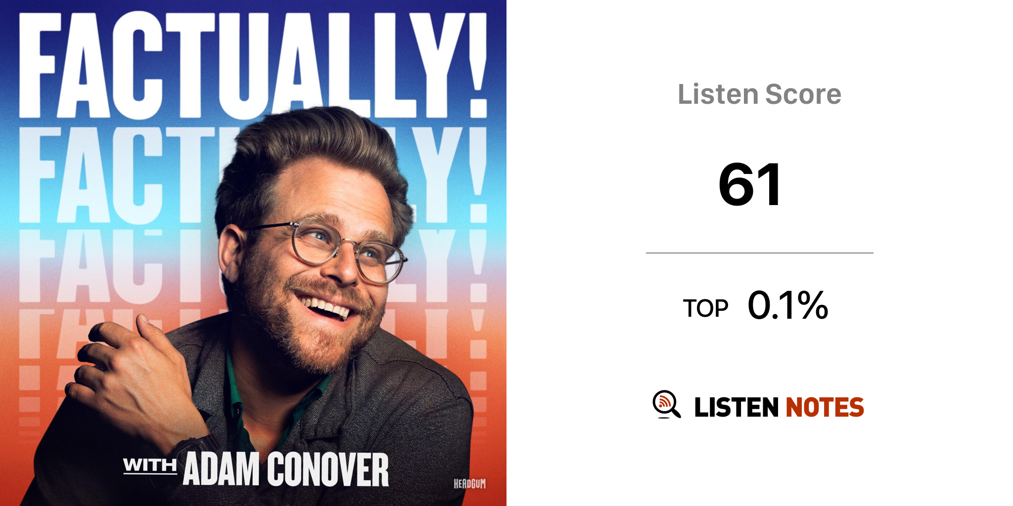 Factually! with Adam Conover (podcast) - Headgum | Listen Notes