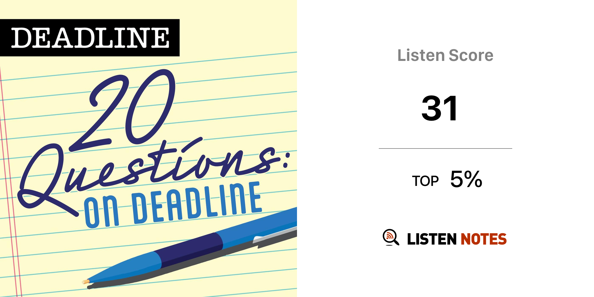 20 Questions: On Deadline (podcast) - Deadline Hollywood | Listen Notes