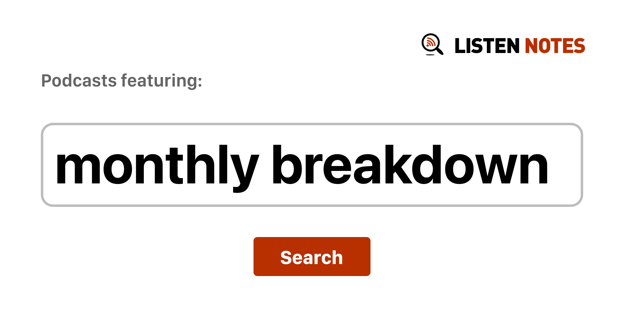 Monthly Breakdown - Top podcast episodes